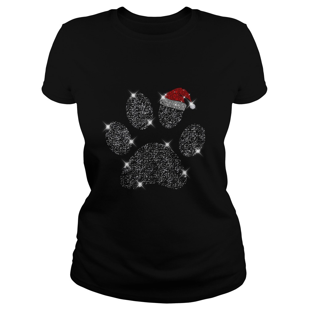 Dog Paw Diamond Santa Hat Shirt - Freedomdesign