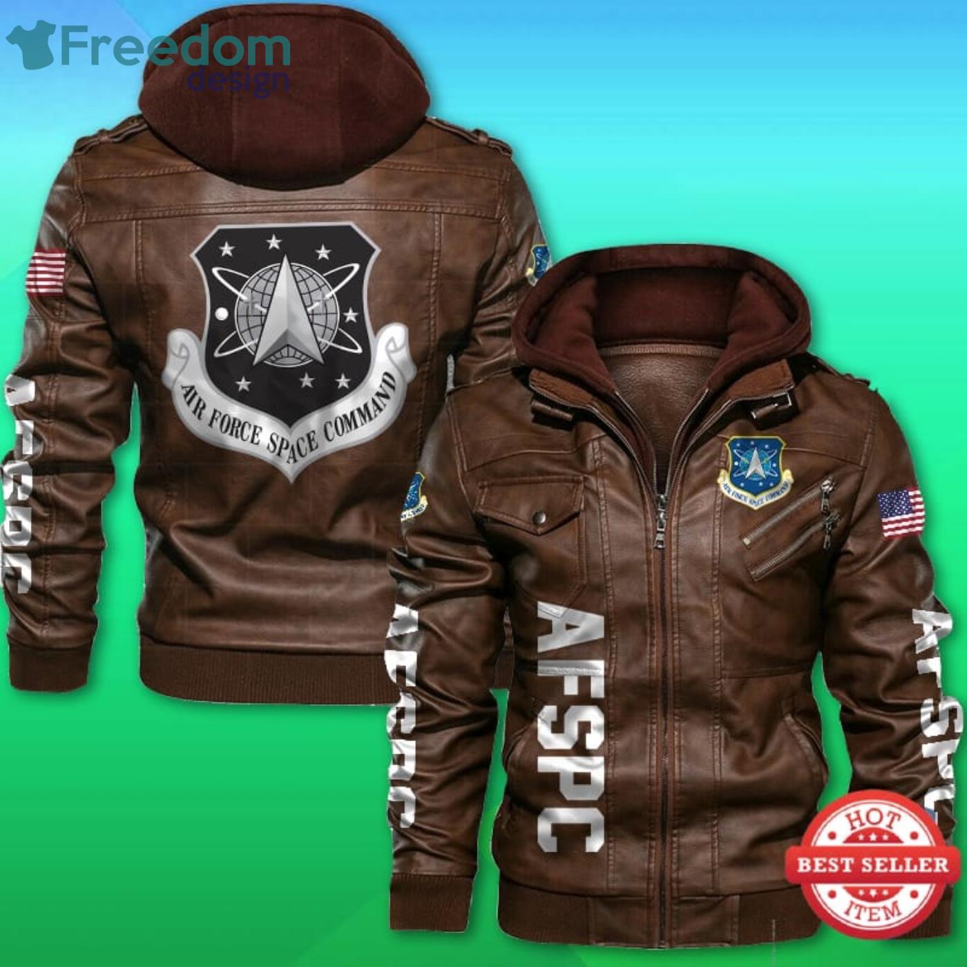 Afspc Air Force Space Command 2D Leather Jacket - Freedomdesign