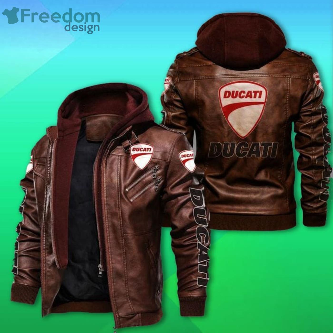 Ducati Print In Back 2D Leather Jacket - Freedomdesign