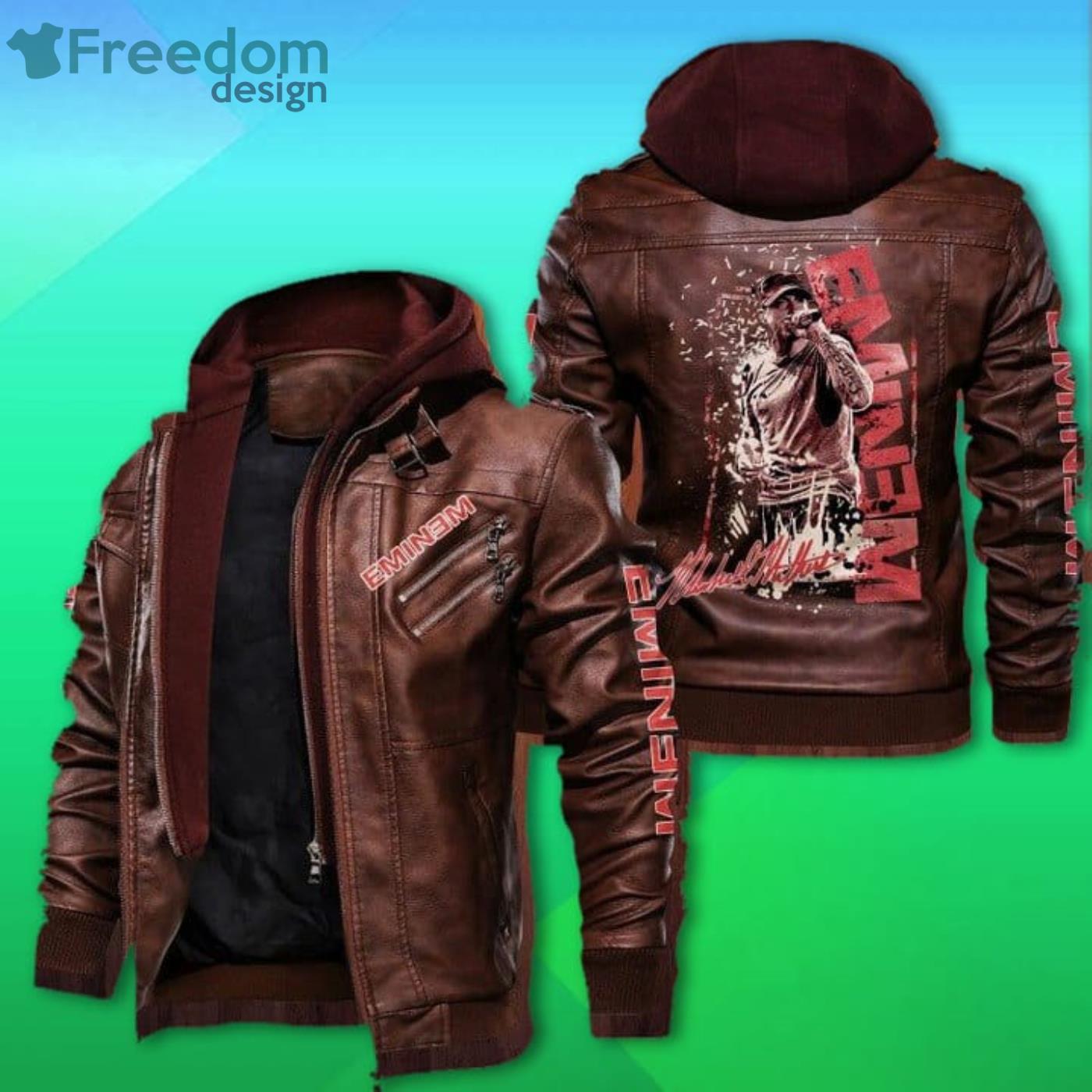 Eminem Signature 2D Leather Jacket - Freedomdesign