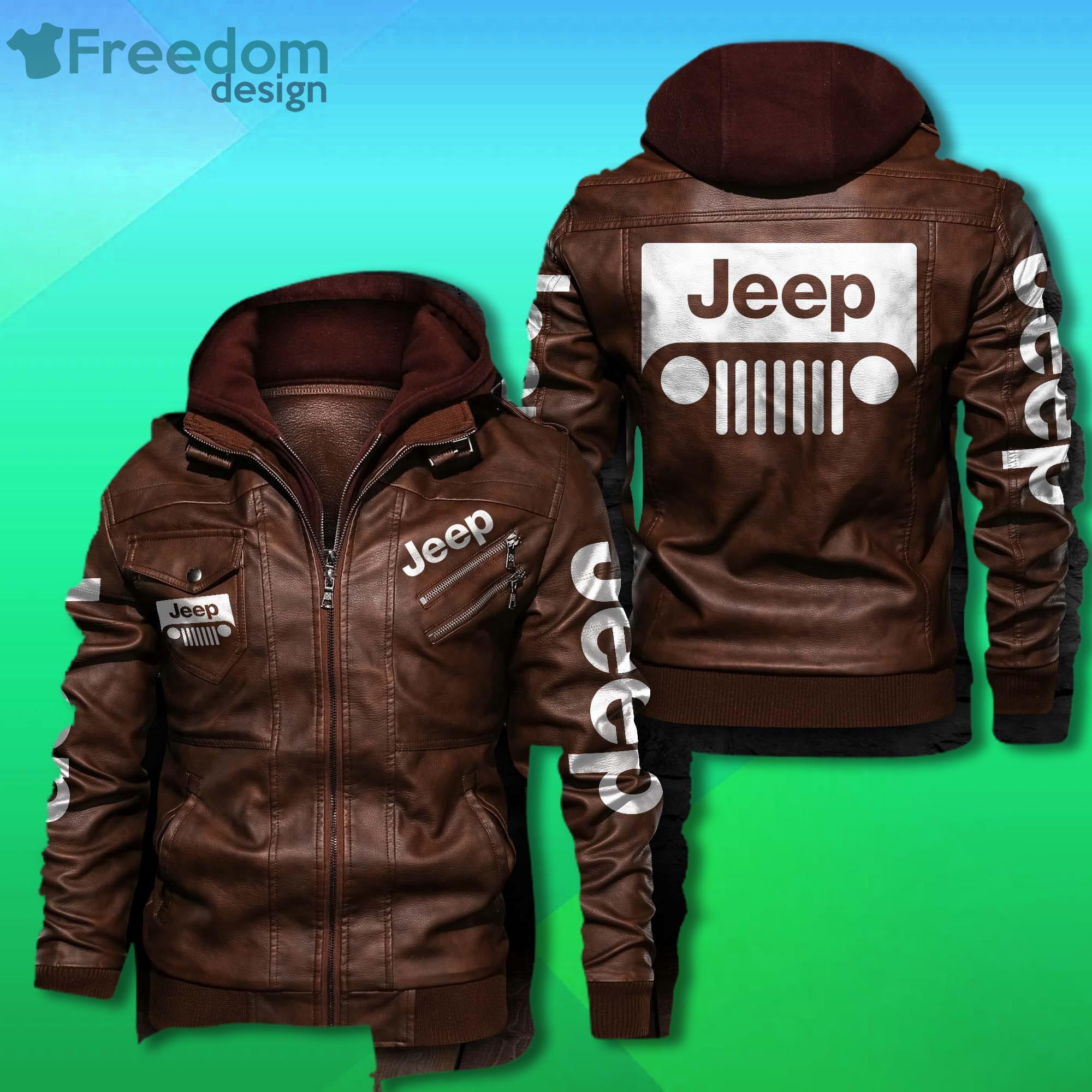 Jeep Special All Over Print Leather Jacket - Freedomdesign