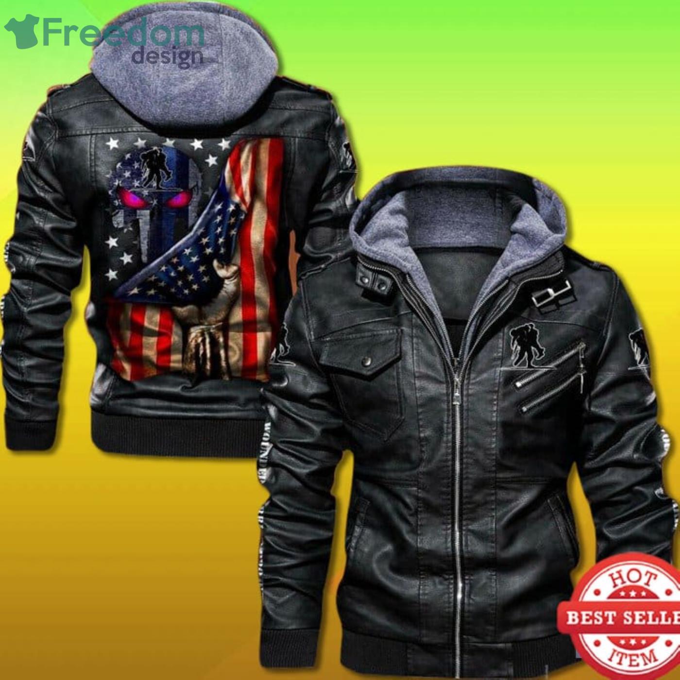 Wounded Warrior Project Punisher Skull Leather Jacket - Freedomdesign