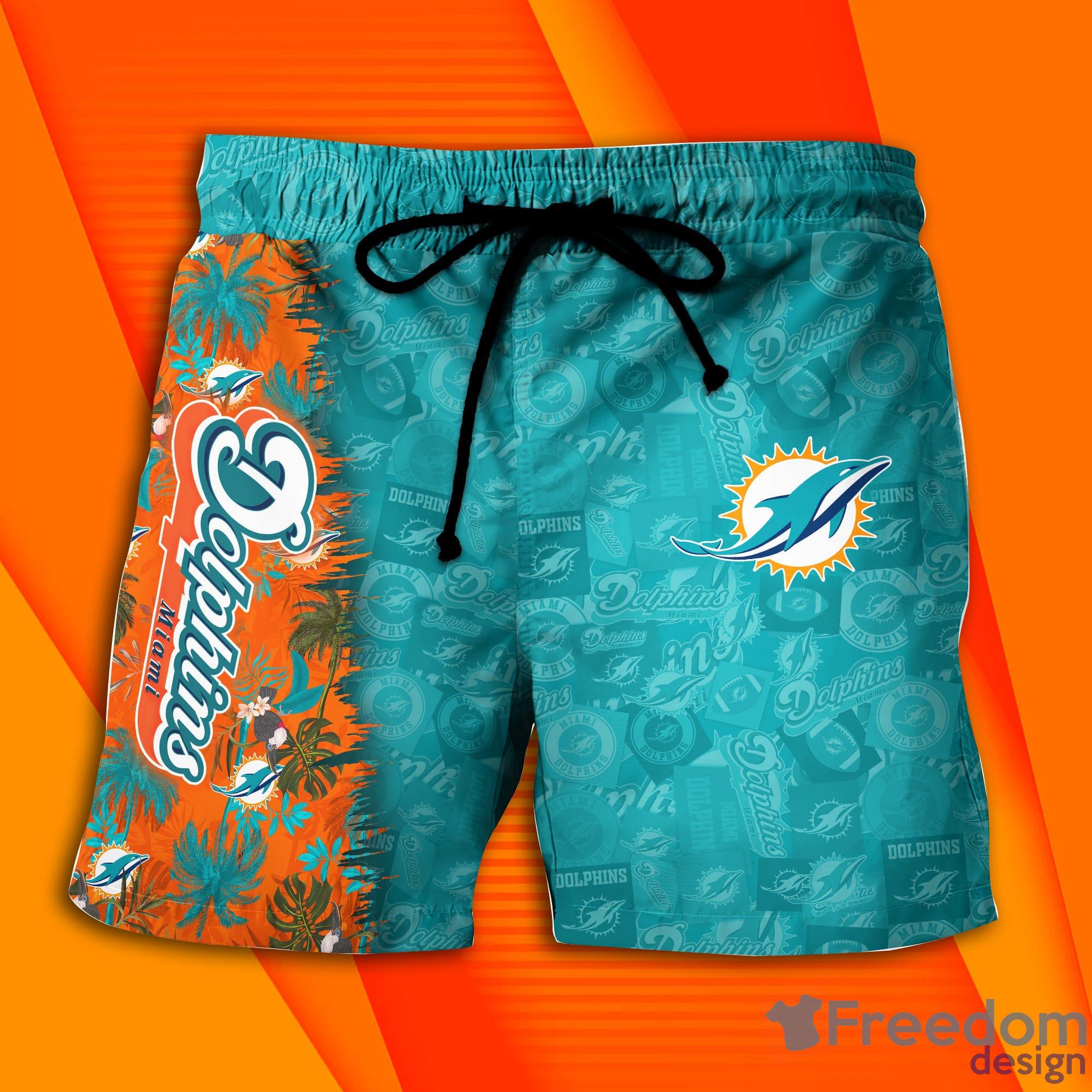 Miami Dolphins NFL Logo Pattern Combo Summer Hawaiian Shirt And Pants ...