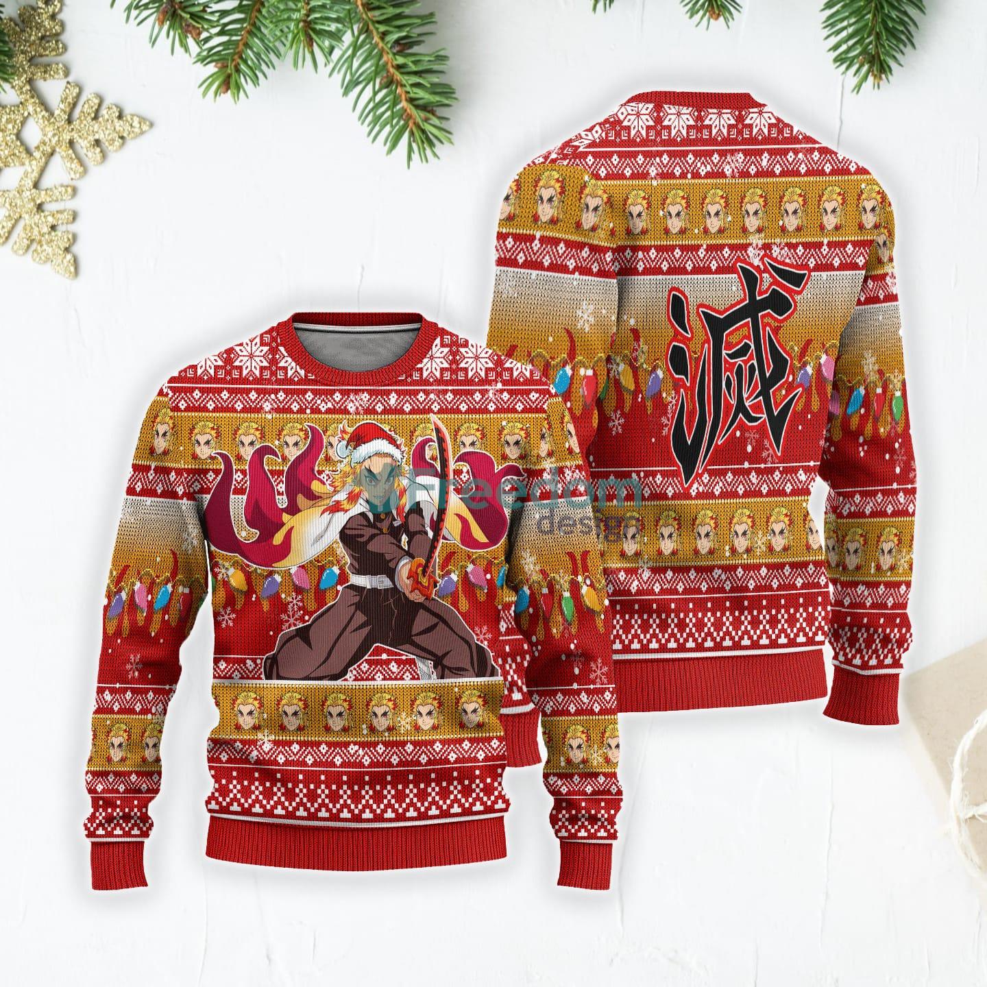 Demon Slayer Kyojuro Rengoku Anime Christmas Gift Ugly Christmas ...