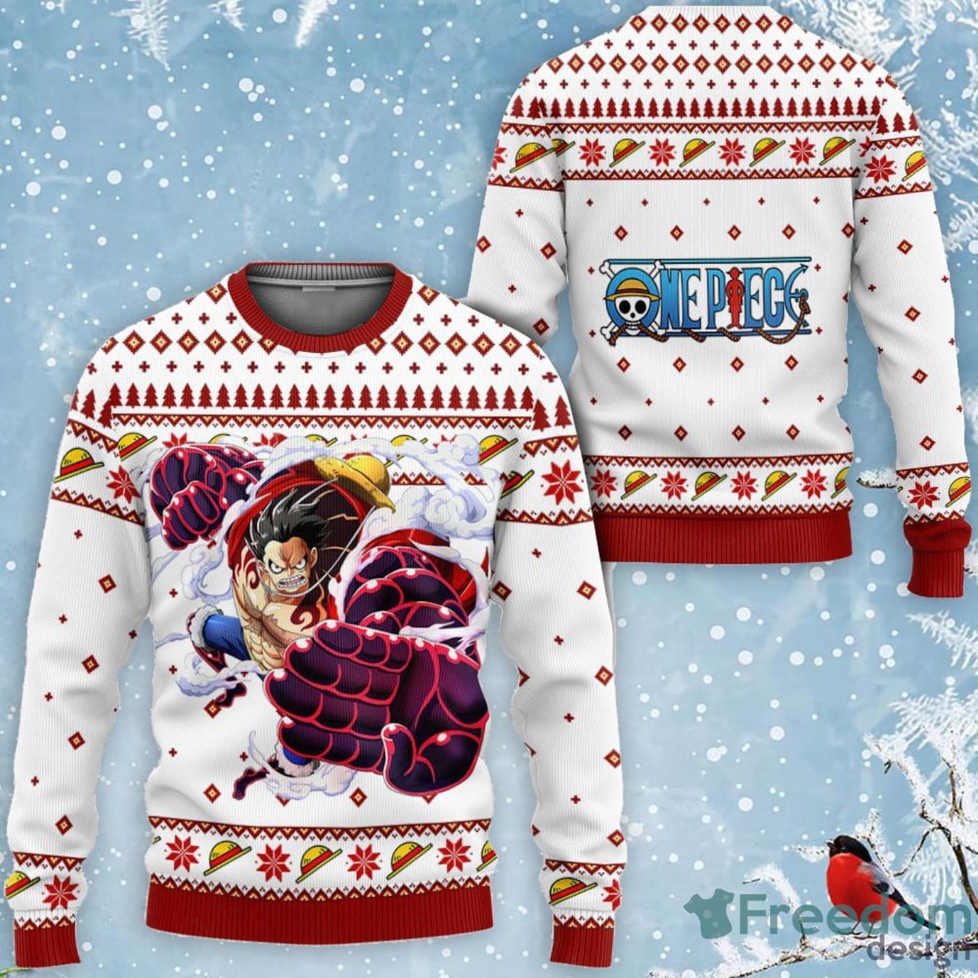 One Piece Luffy Gear 4 Custom Anime Ugly Christmas Sweater - Freedomdesign