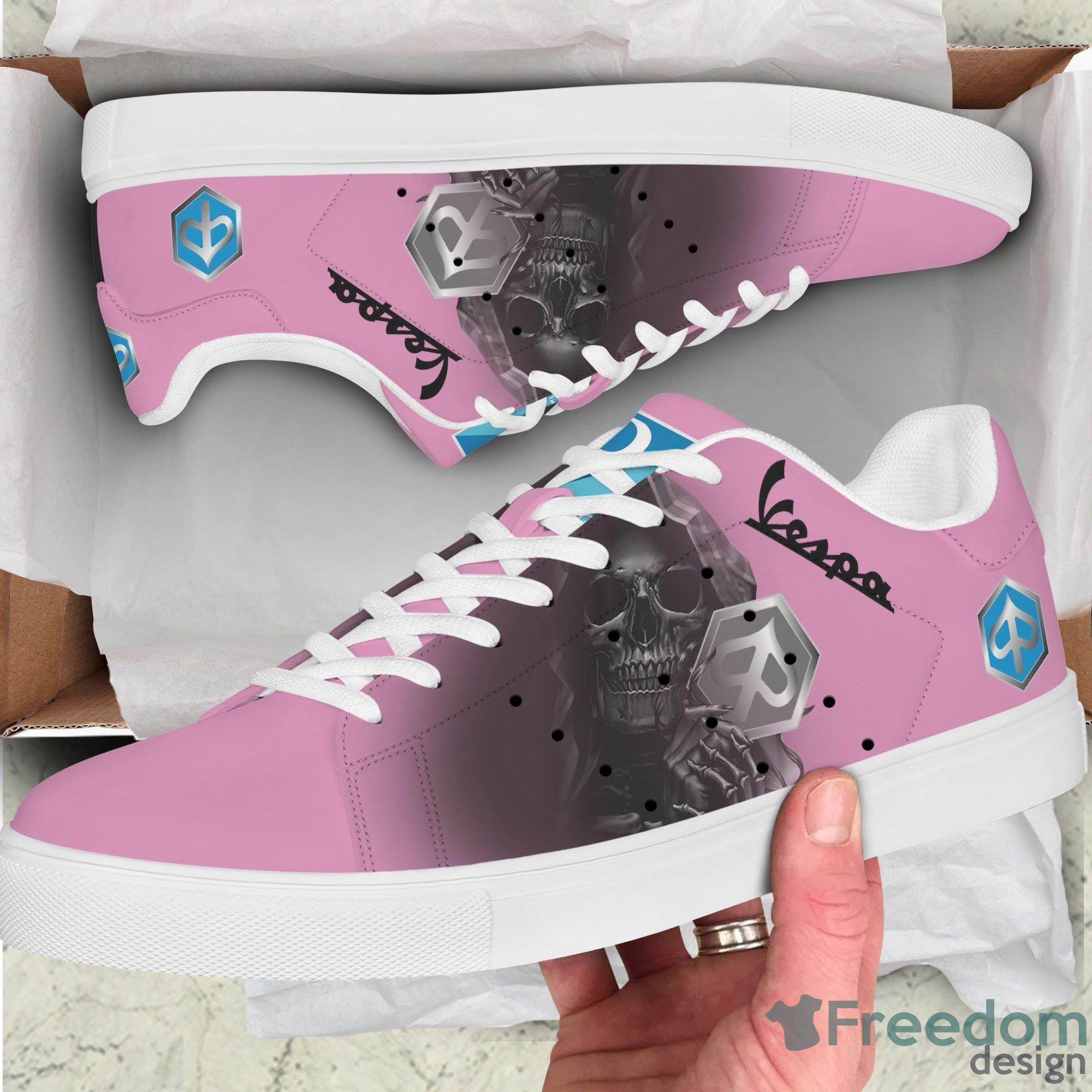 Piaggio Vespa Cool Pink Stan Smith Low Top Skate Shoes - Freedomdesign