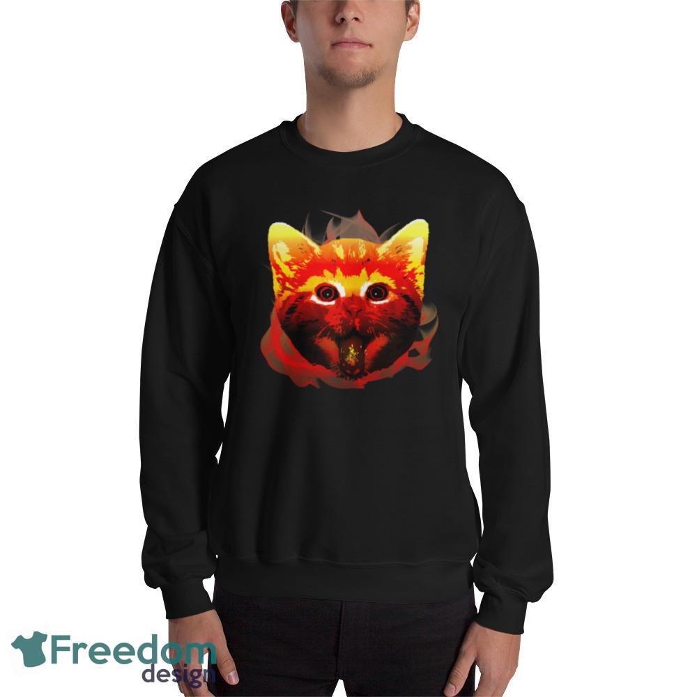 Hellfire Demon Cat animal fire T shirts - Freedomdesign
