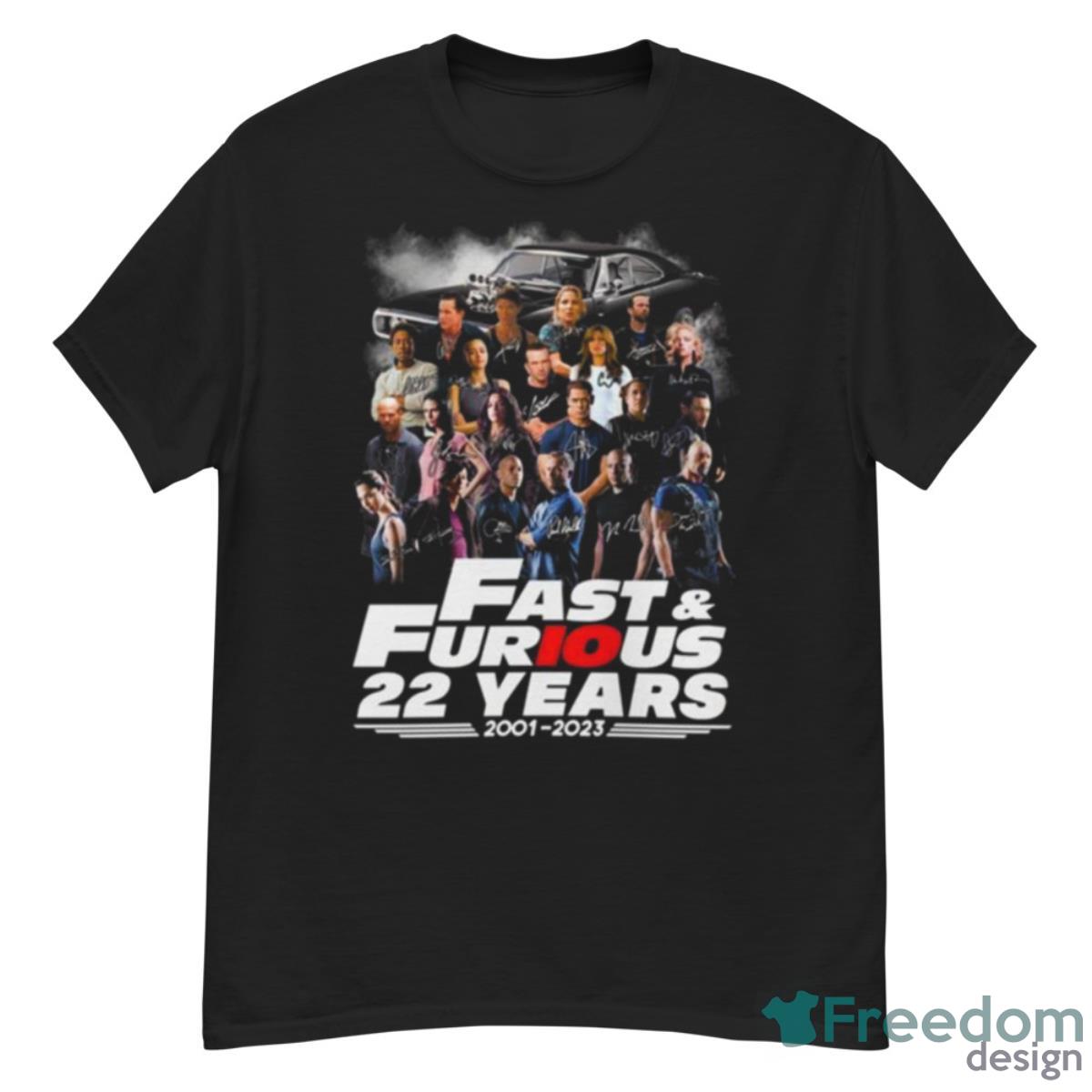 Fast And Furious 22 Years 2001 2023 Signatures Shirt - Freedomdesign