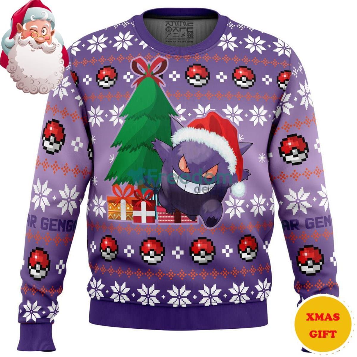 Gengar Pokemon Christmas AOP Sweater - Freedomdesign