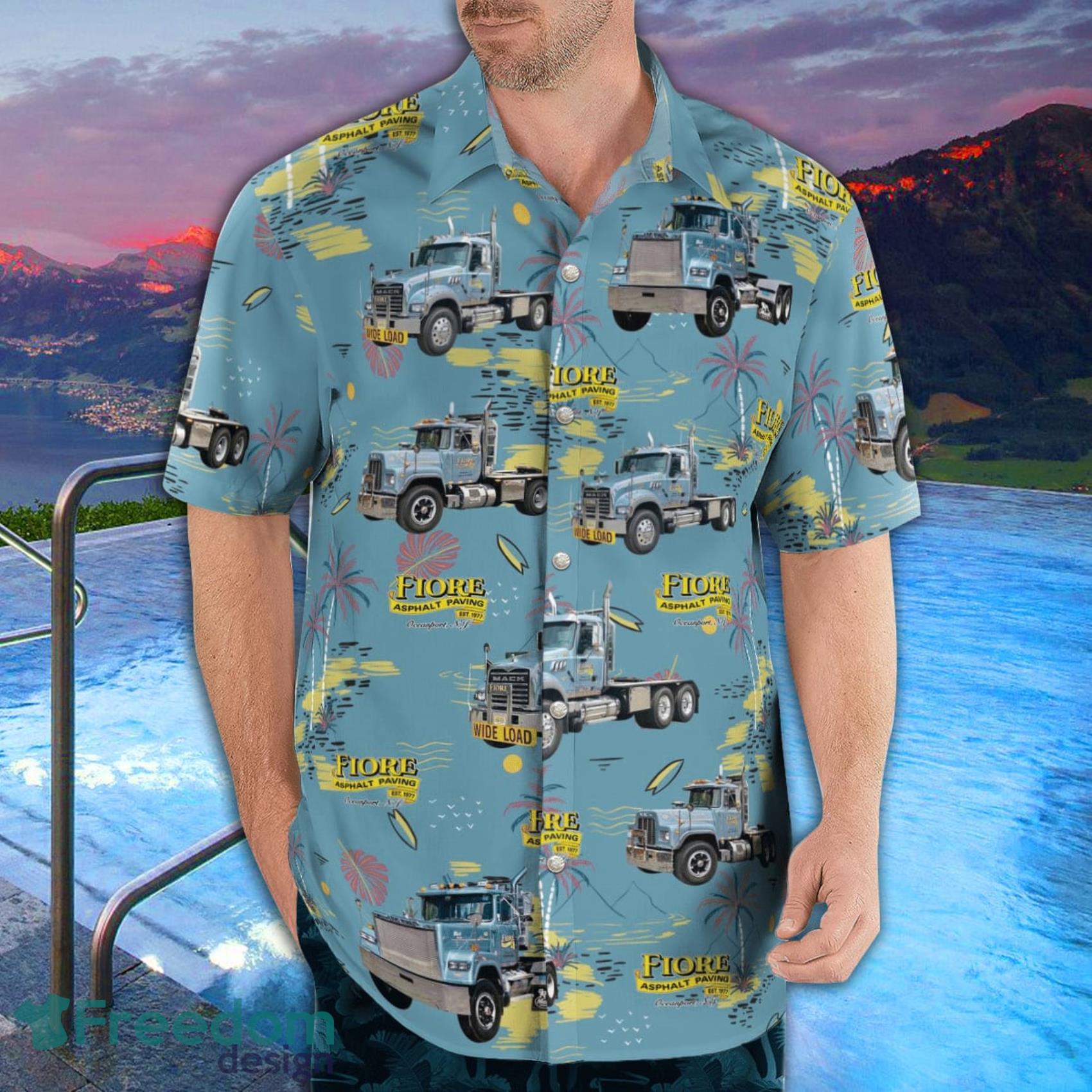 Fiore Asphalt Paving Tropical Style Hawaiian Shirt And Short ...