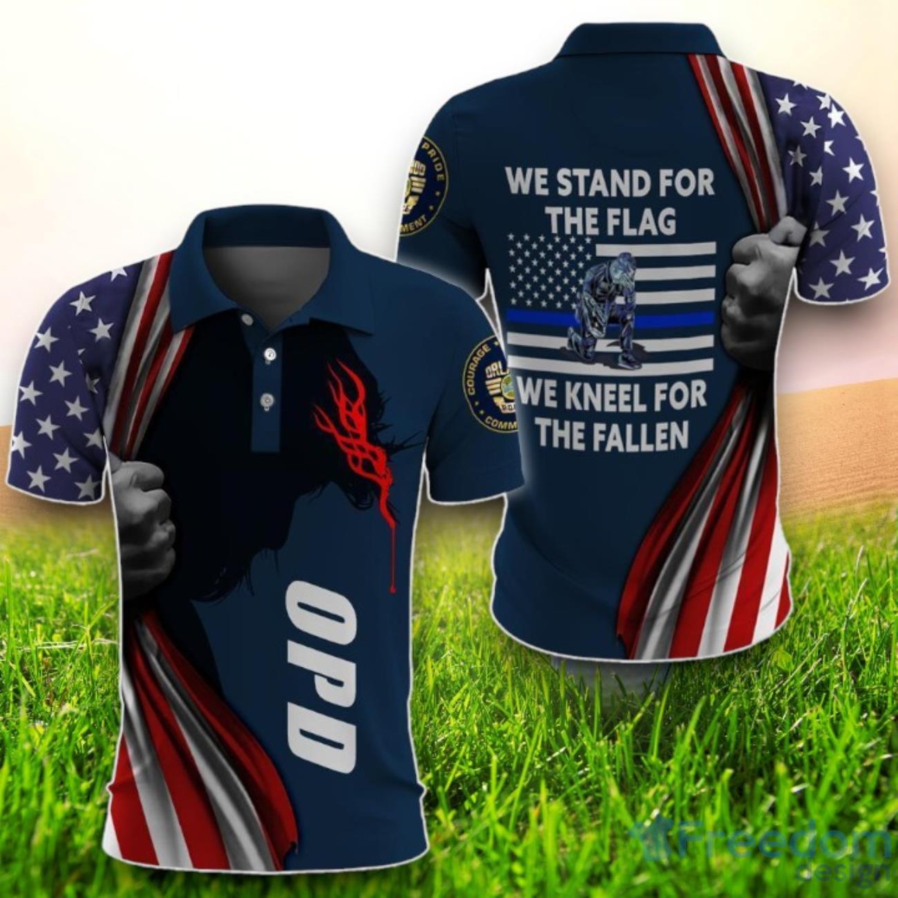 Orlando Police Department OPD Hand Opening USA Flag Jesus Christ 3D ...